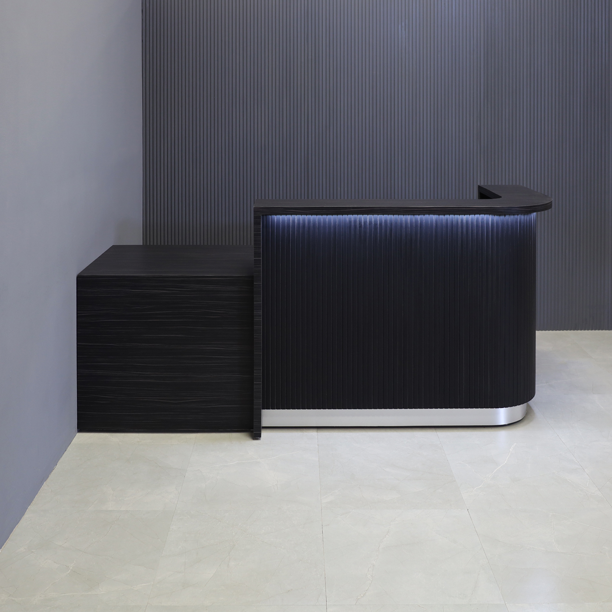 Austin ADA Reception Desk in Madagascar Matte Laminate - 96 In. - Stock ...