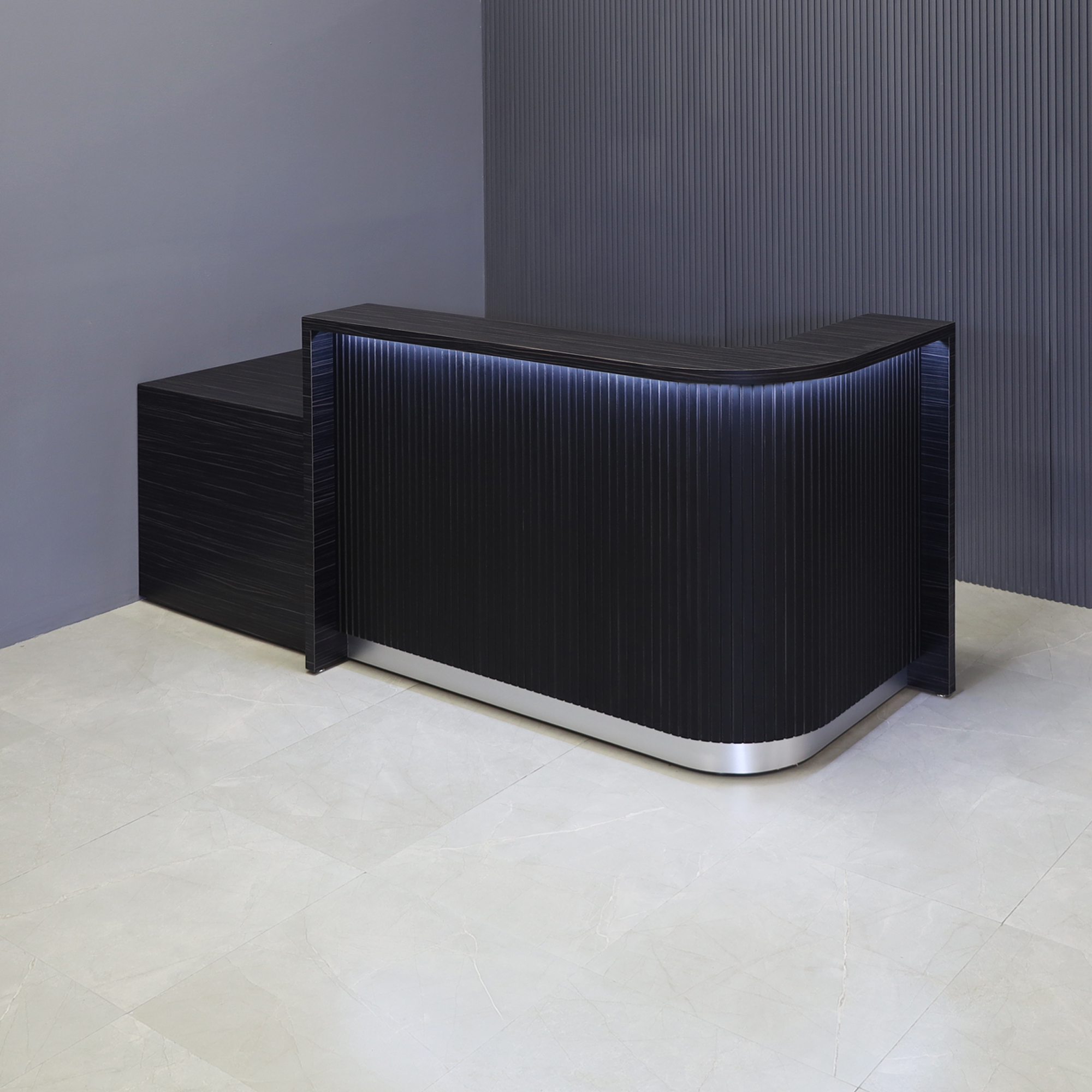 Austin ADA Reception Desk in Madagascar Matte Laminate - 96 In. - Stock ...