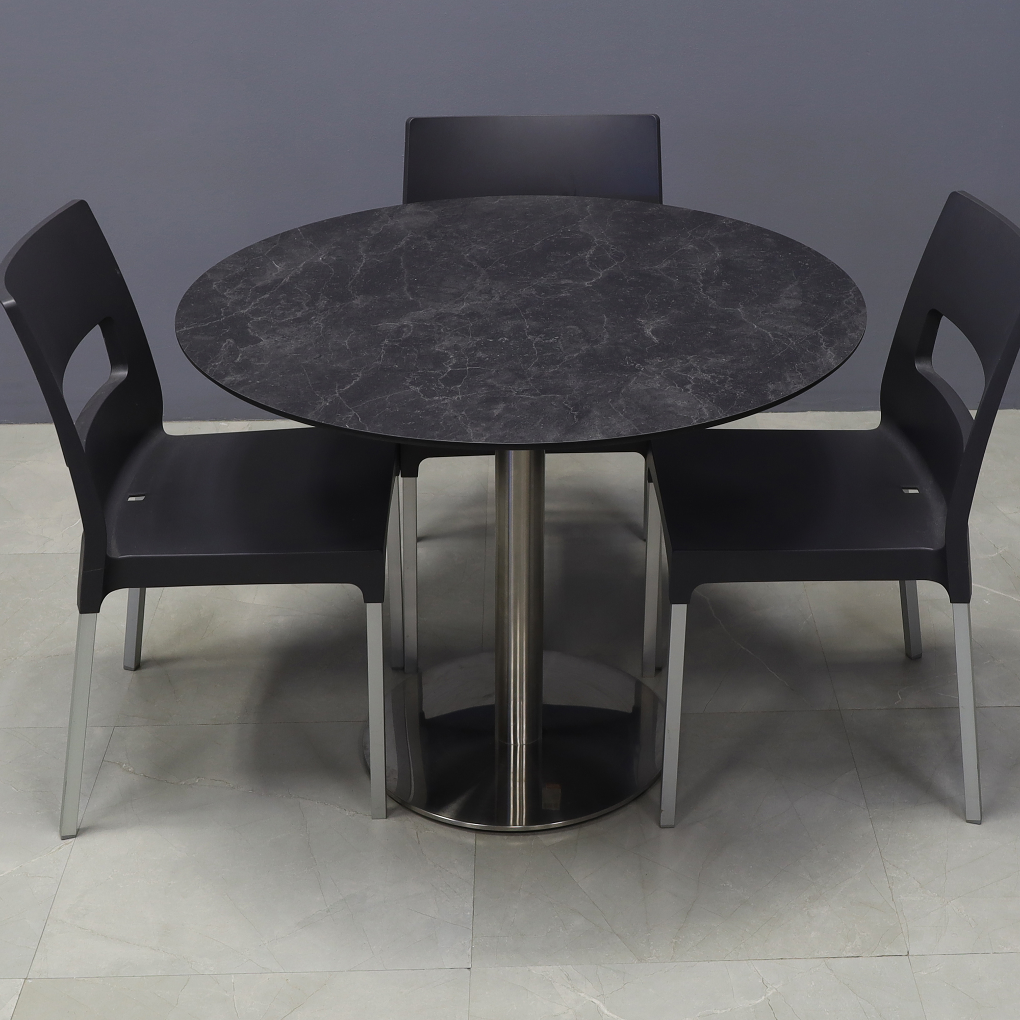 California Round Engineered Stone Cafeteria Table