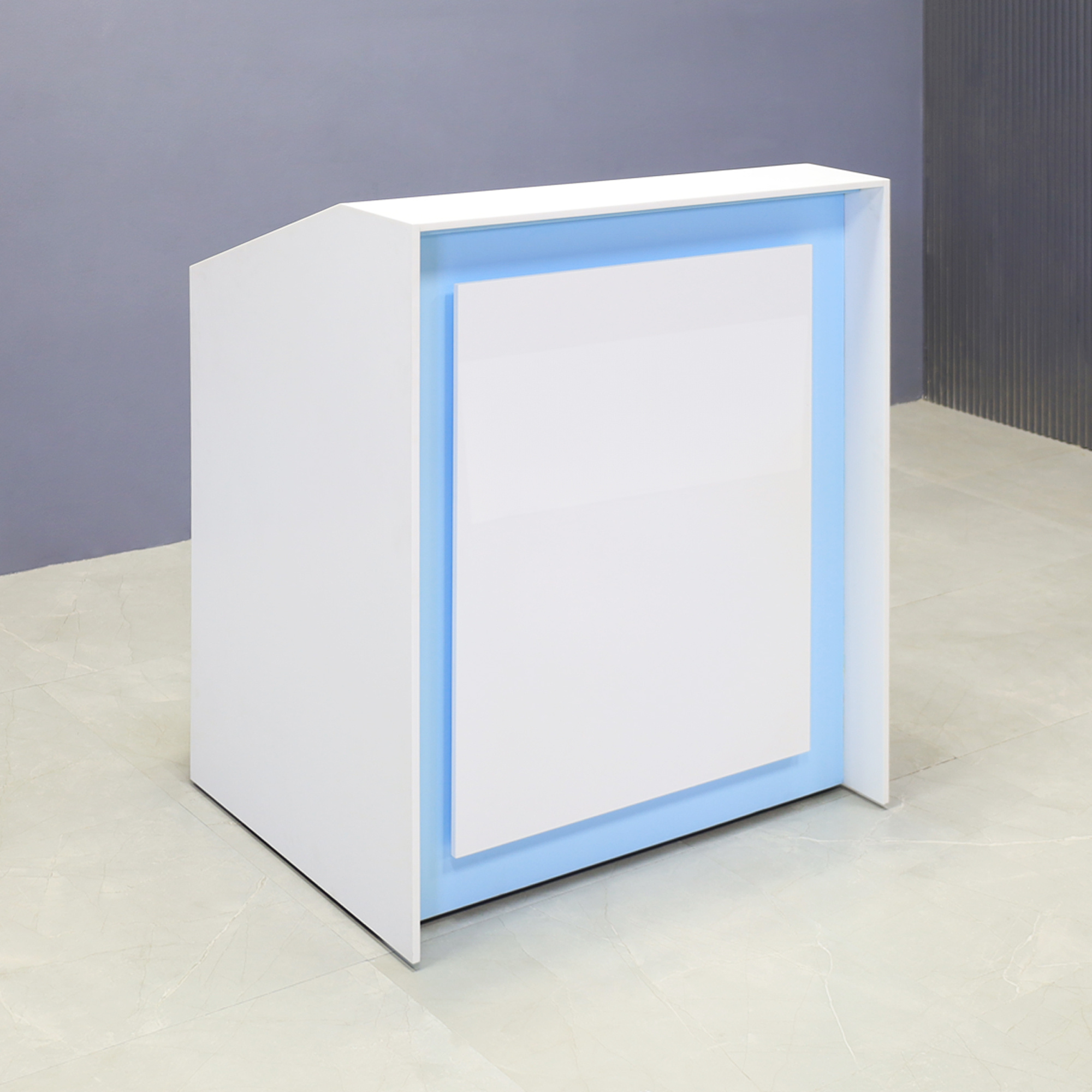 New Jersey Valet Podium Desk in White Solid Engineered Surface - 36 In ...