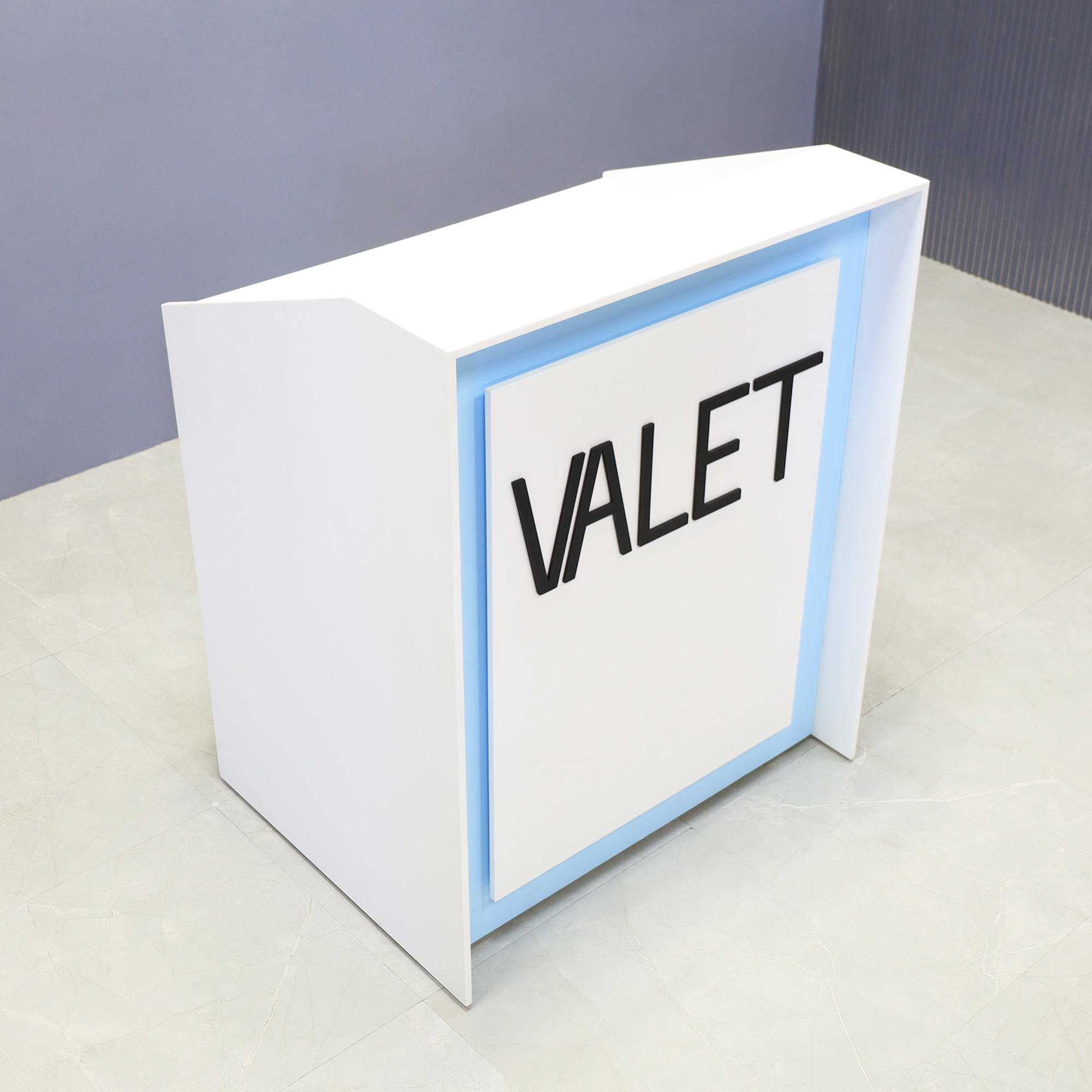 New Jersey Valet Podium Desk in White Solid Engineered Surface - 36 In ...