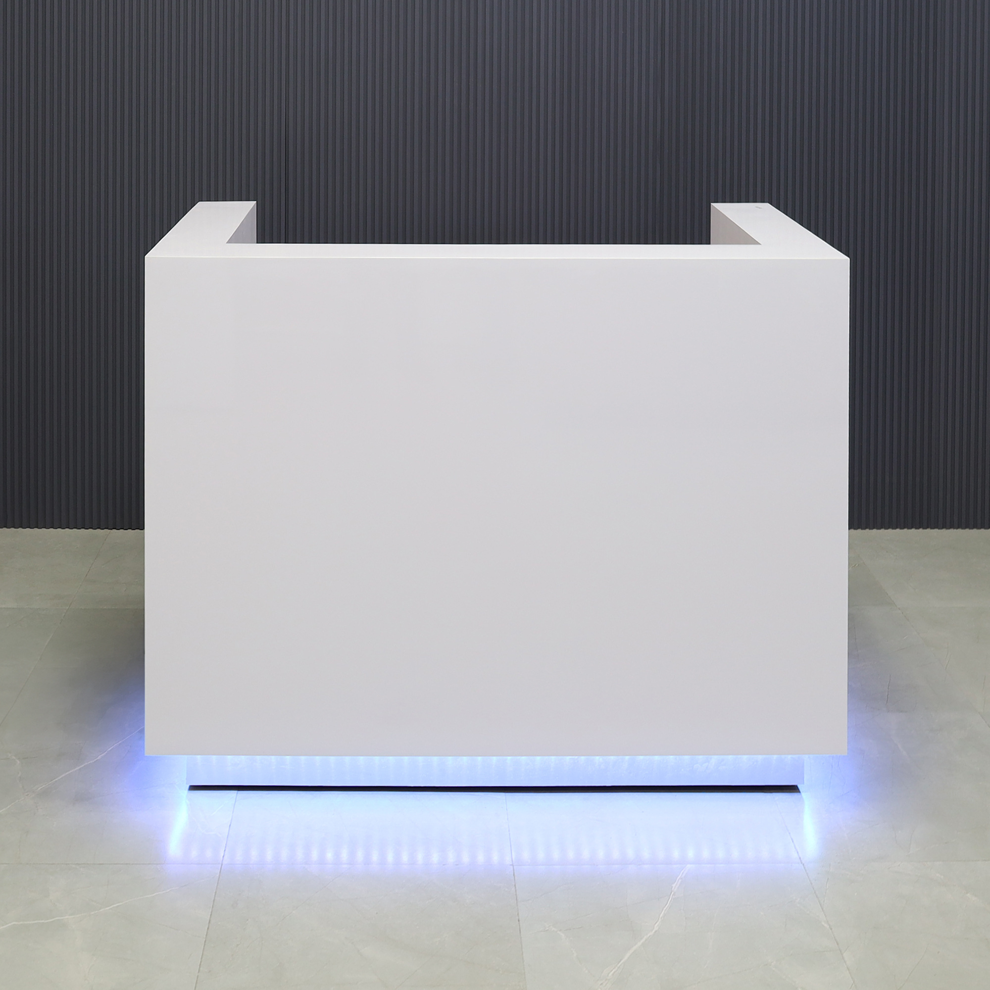 Dallas U-Shape Reception Desk in White Gloss Laminate - 60 In. - Stock #195