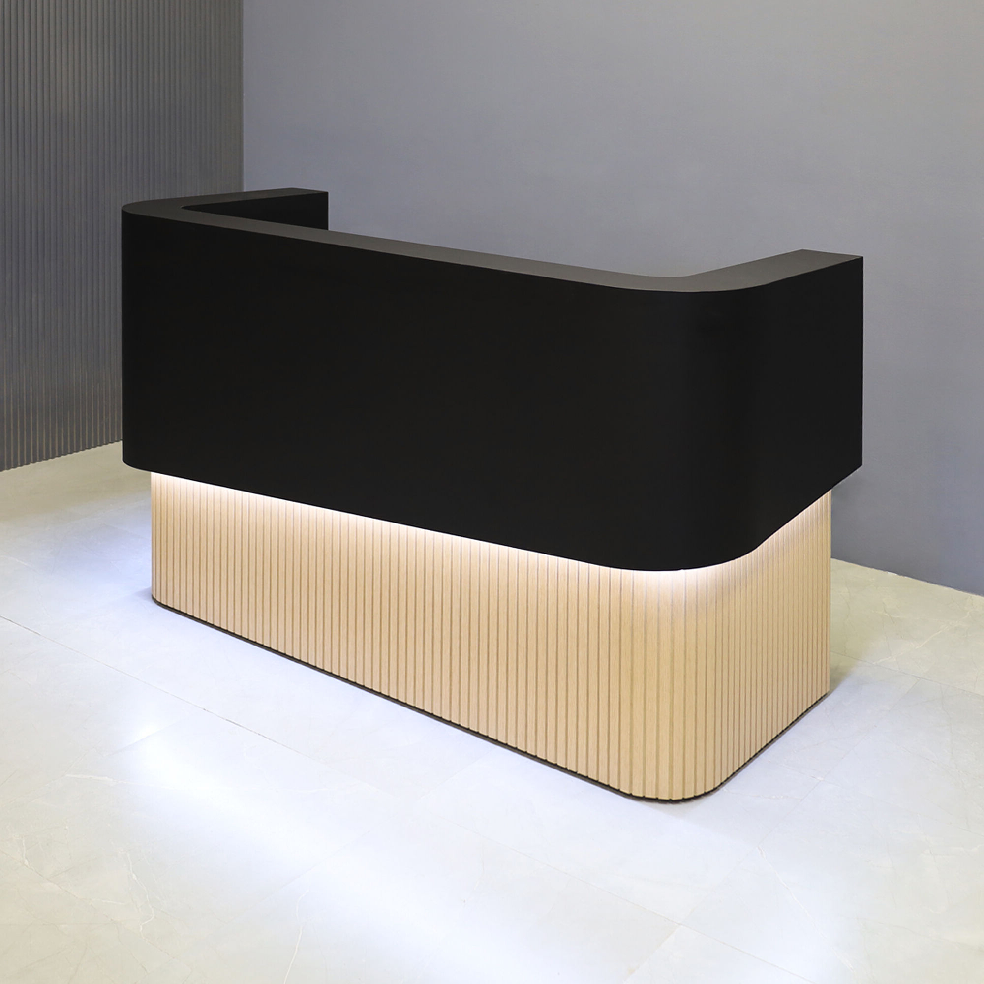 Black and white reception desk store