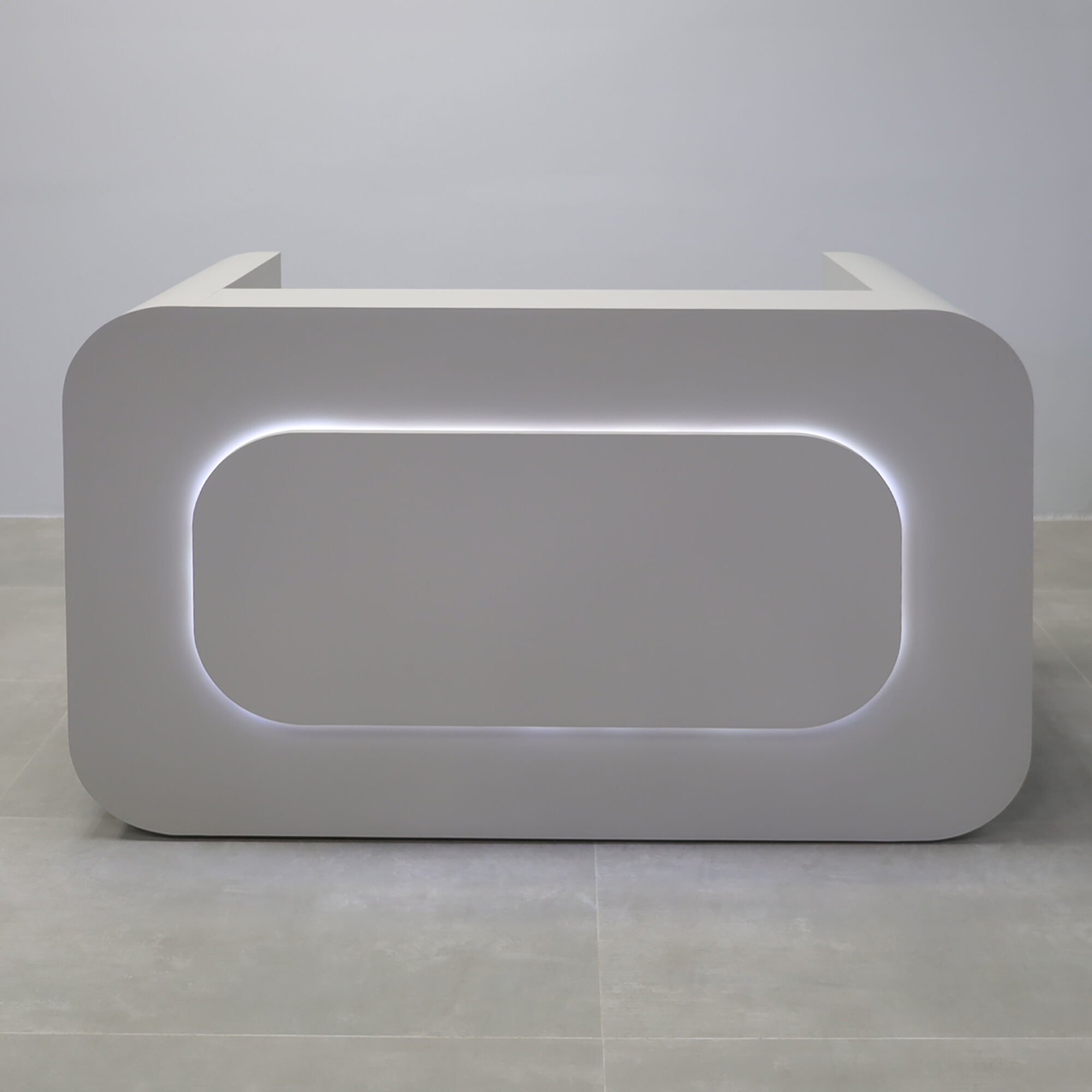 Vancouver Reception Desk in Folkstone Gray Matte Laminate Finish - 72 ...