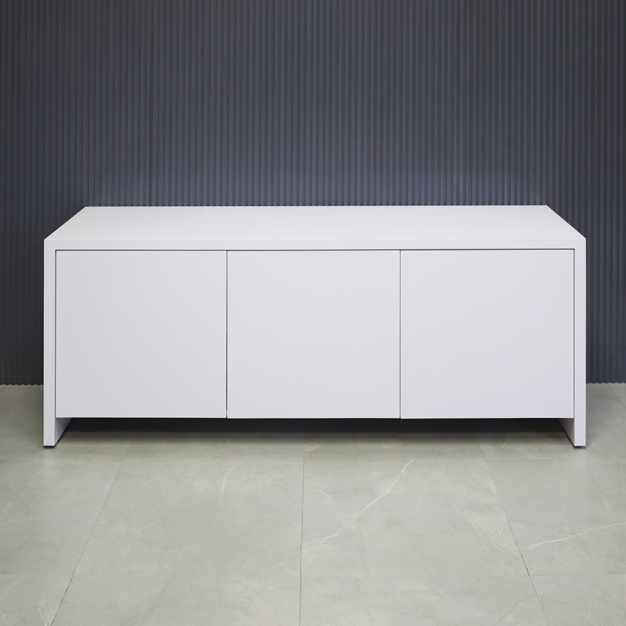 Boston Storage Credenza in White Gloss Laminate - 72 In. - Stock #13