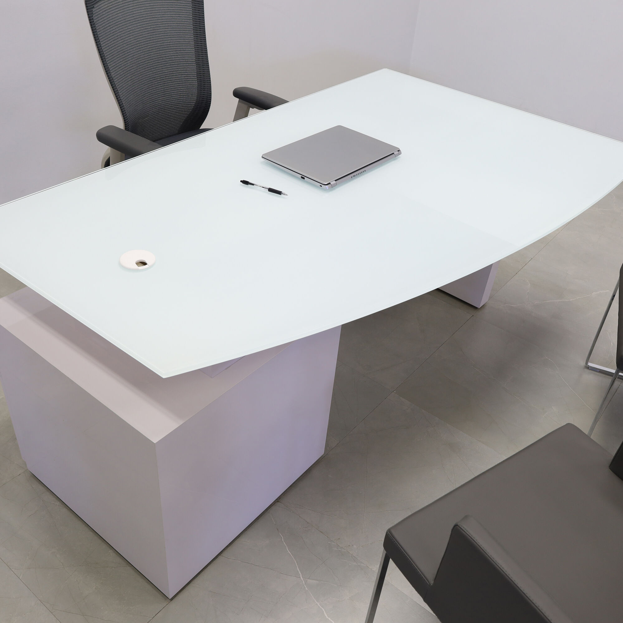 Glass executive office desk store