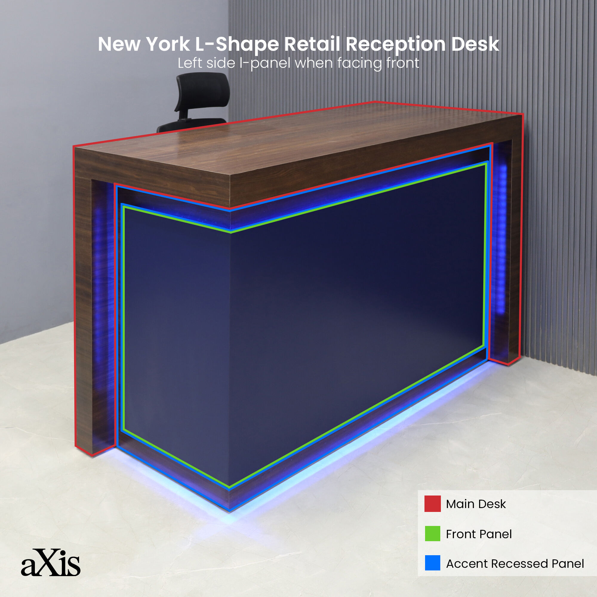 Navy blue l shaped desk store